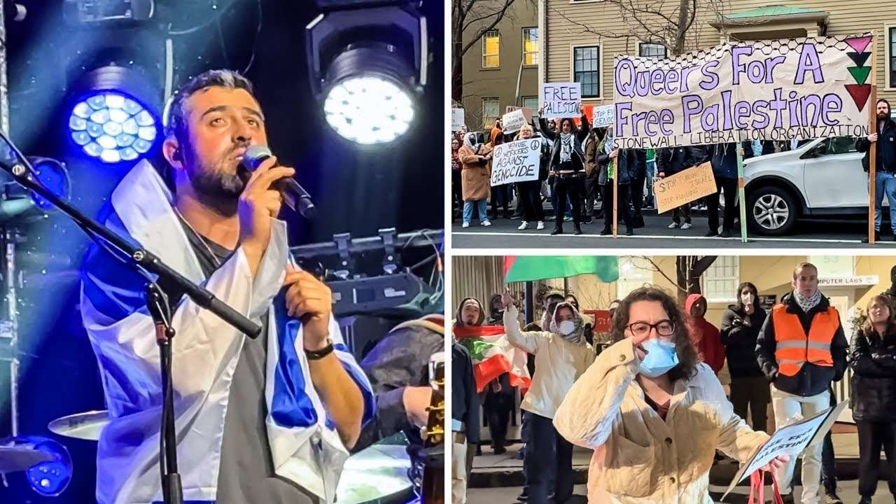 Israeli Pop Star Ishay Ribo vs Anti-Israel Protesters Outside His ...